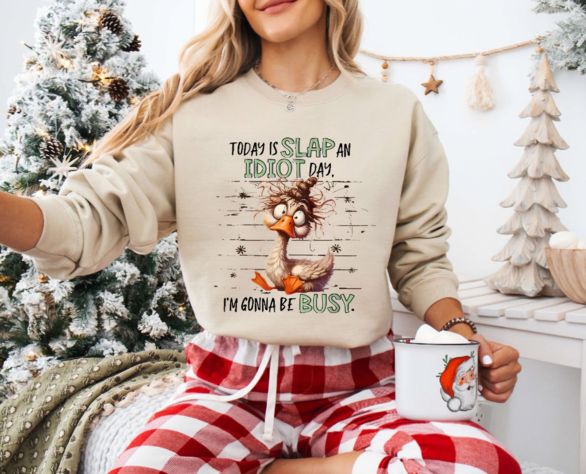 Today Is Slap An Idiot Day Funny Crewneck sweatshirt or tshirt ...